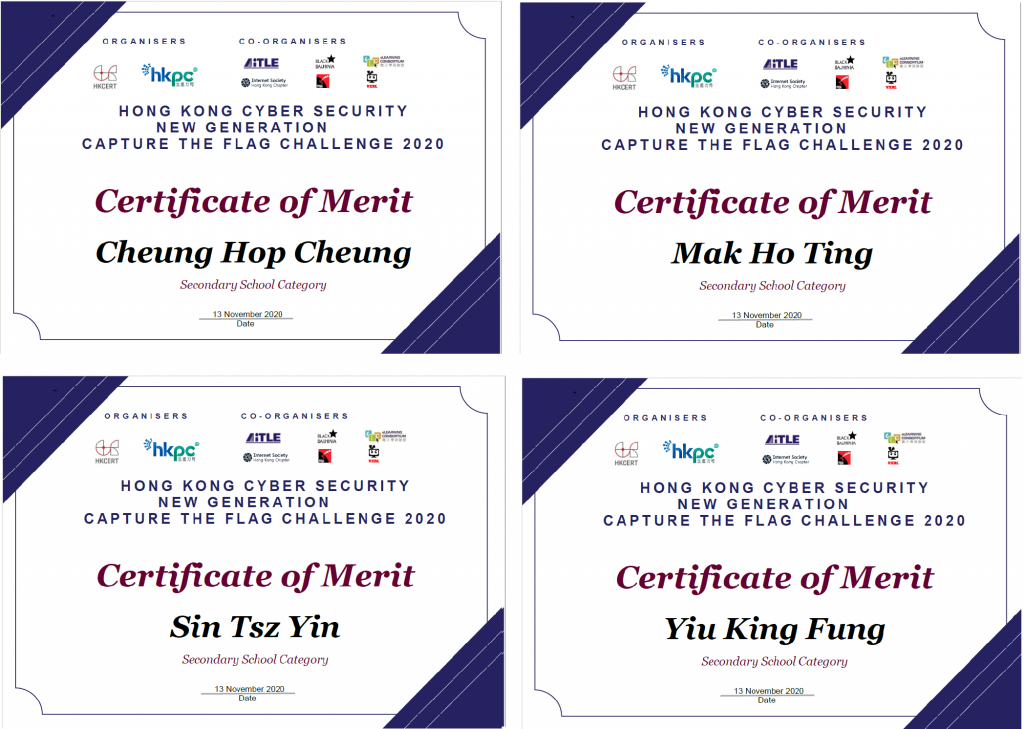 Hong Kong Cyber Security New Generation Capture the Flag (CTF) Challenge 2020 - S.K.H. Tsang ...